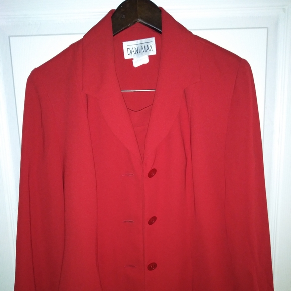 Dani Max | Jackets & Coats | Dani Max Red Suit With Skirt Set 2 Pcs ...